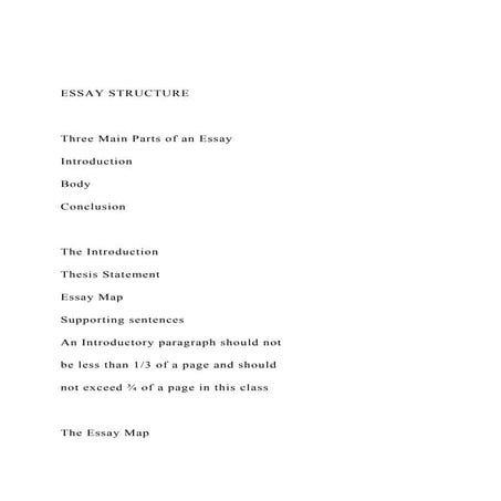 ESSAY STRUCTURE Three Main Parts of an Essay Intro.docx