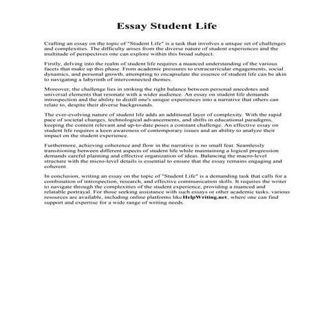 Essay Student Life. Michigan State University | PDF | Homework and ...