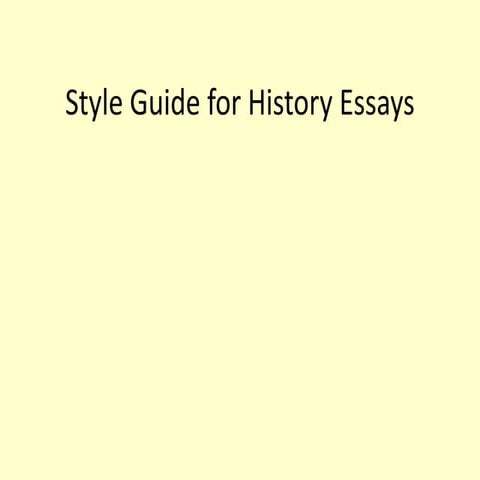 Essay style guide | PPT