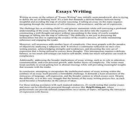 Essays Writing | PDF