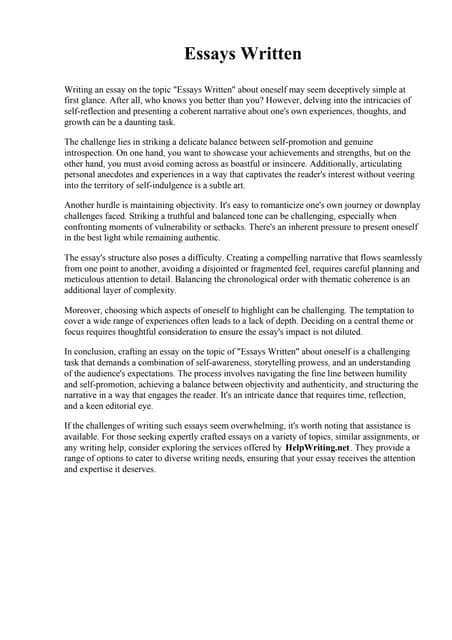 Essay Writing My Self Pdf