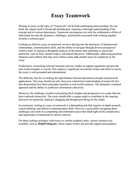 Group Work Essay | PDF