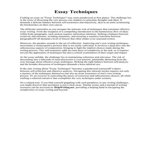 Text Analysis Essay Examples | PDF