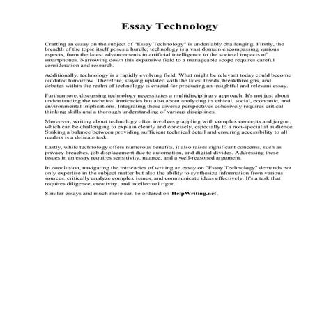 Essay Technology.pdf | Science
