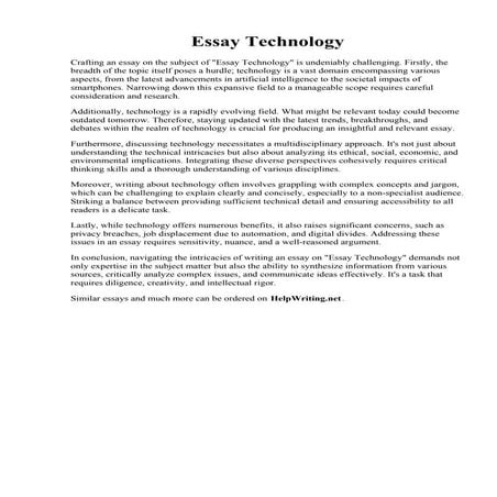 Essay Technology | PDF