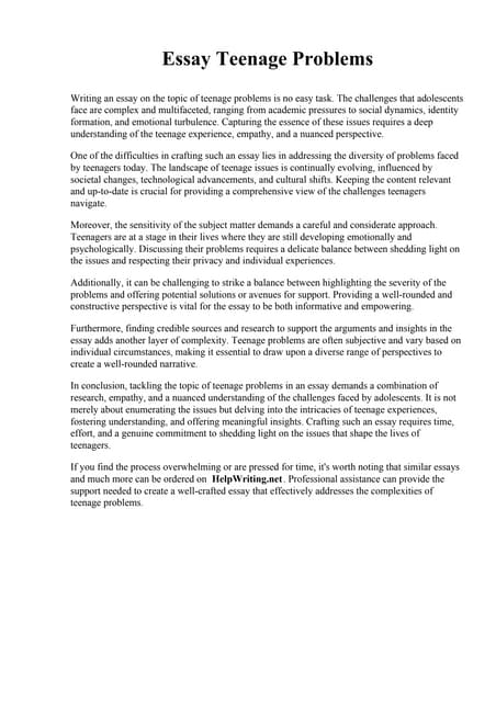 Teenage Problems Essay.pdf