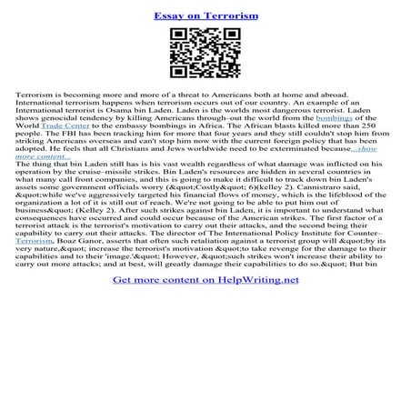 Essay Terrorism | PDF