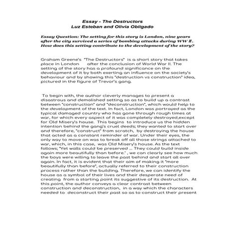 The Destructors Essay | PDF