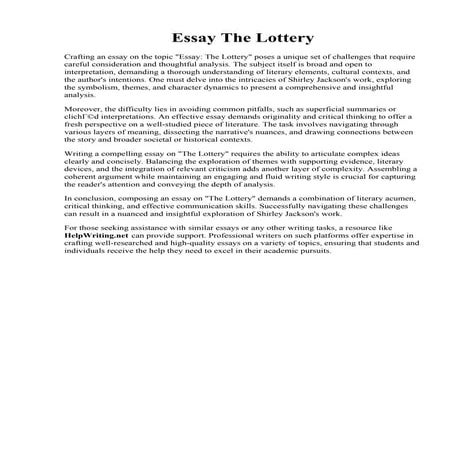 Essay The Lottery.pdf