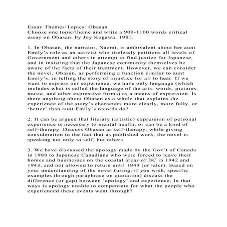 Essay ThemesTopics ObasanChoose one topictheme and write a 900-.docx