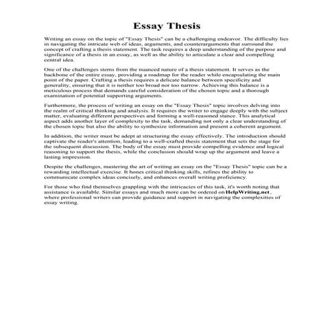 1000 Word Essay Equals Many Pages | PDF