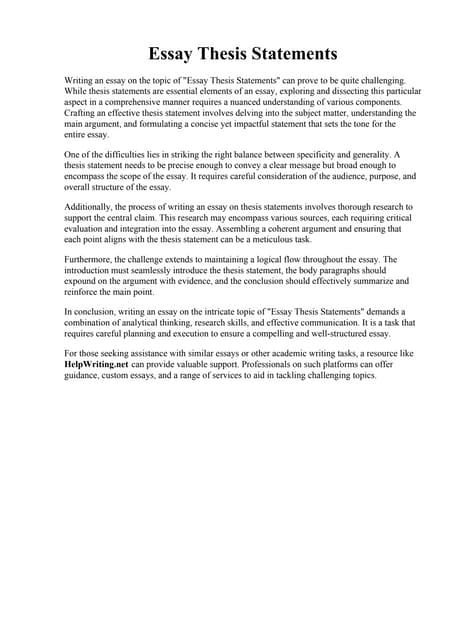 Essay Thesis Statements How To Write An Amazing Thesis Statement 7