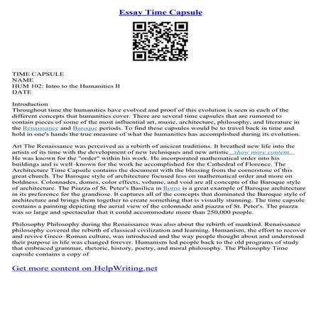 Essay Time Capsule | PDF