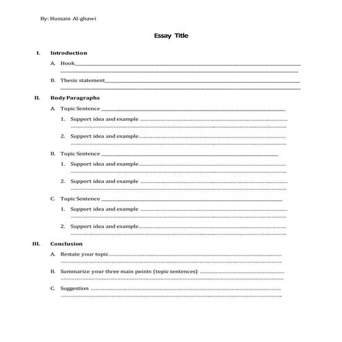 simple outline for an essay | DOCX | IT and Internet Support | Internet