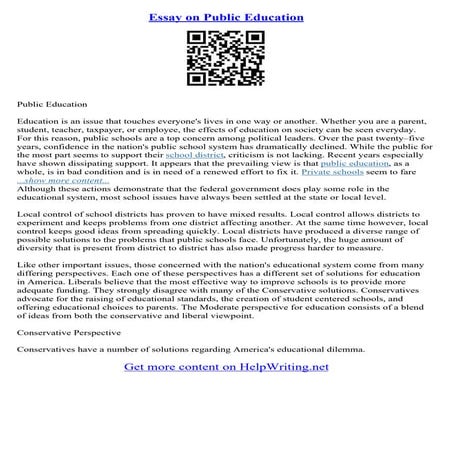 Essay Topic About Education | PDF