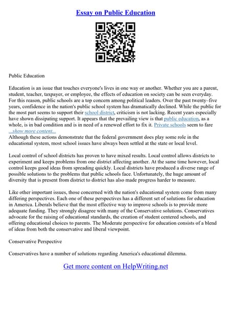 Essay On Importance Of Education | PDF | Education