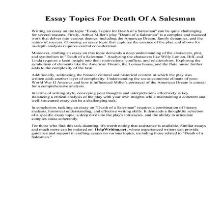 Essay Topics For Death Of A Salesman.pdf