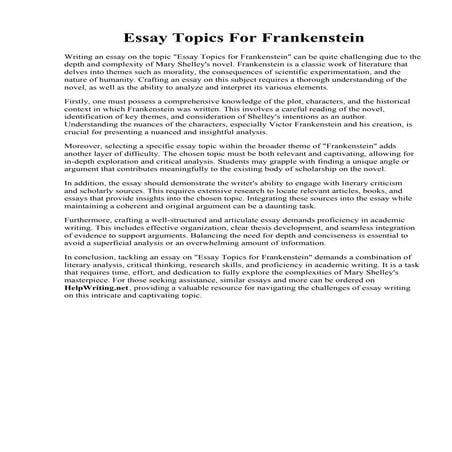 Essay Topics For Frankenstein.pdf