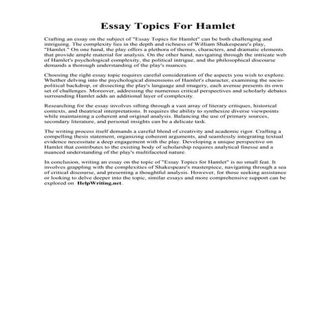 Essay Topics For Hamlet.pdf