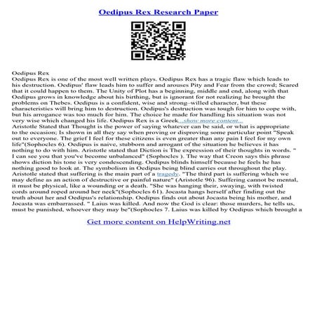 Oedipus Rex summary (tragedy). Oedipus the king story and plot | PDF