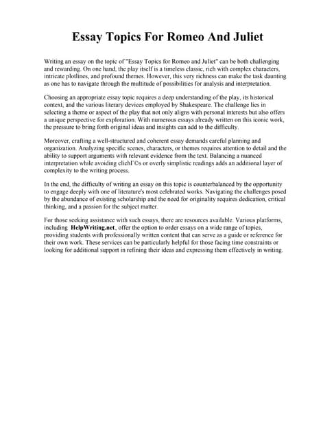 Romeo And Juliet Essay Questions And Answers.pdf