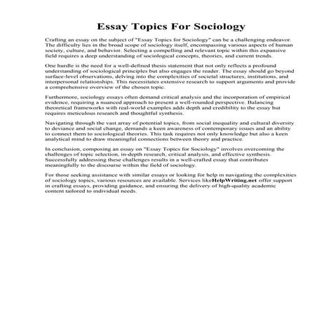 Essay Topics For Sociology.pdf