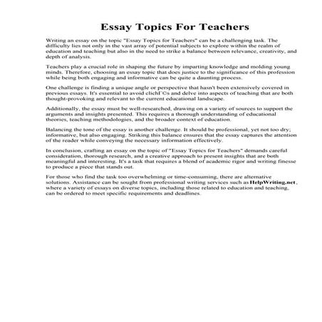 Essay Topics For Teachers.pdf