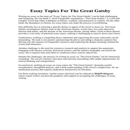 Essay Topics For The Great Gatsby.pdf