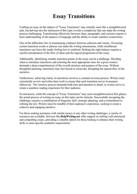 Good Transition Words For An Essay.pdf | Education