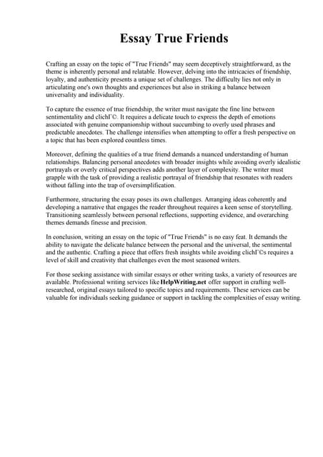 My Best Friend Essay | PDF