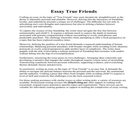 Essay True Friends | PDF