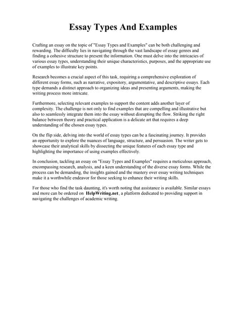 Types Of Essays And Examples.pdf | Homework and Study | Education