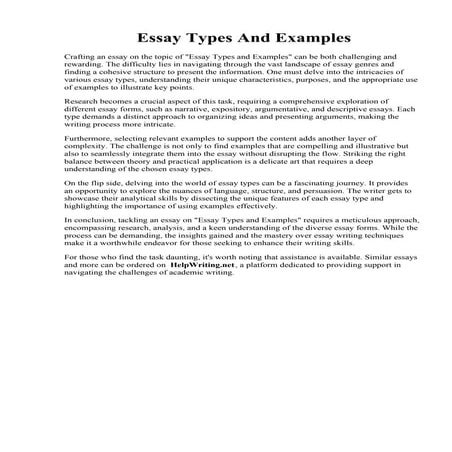 Essay Types And Examples | PDF
