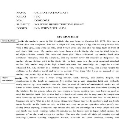 contoh descriptive essay uzlifat | PDF