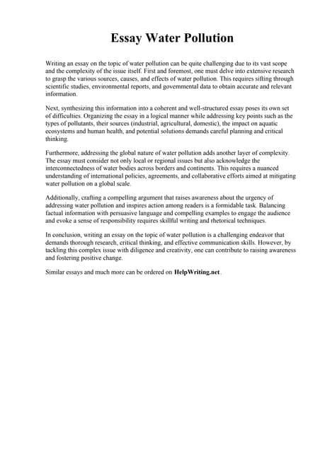 Water Pollution Causes And Effects Essay.pdf