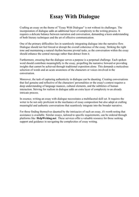 How To Write Dialogue In An Essay.pdf