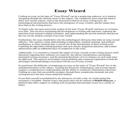 Essay Wizard. Academic Writing Wizard For Android IOS - YouTube | PDF ...