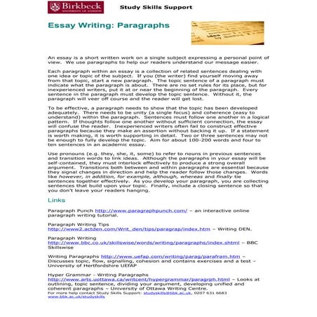 Essay writing paragraphs | PDF