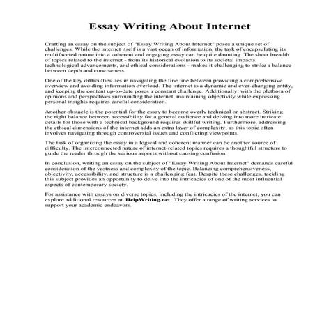 Essay Writing About Internet. Georgia Institute of Technology | PDF