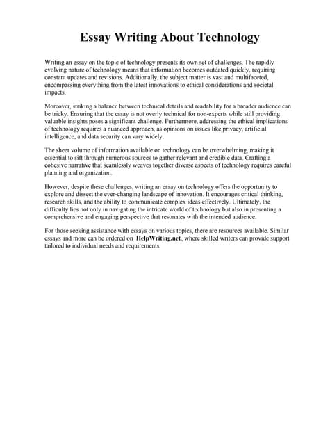 Essay On Computer Technology.pdf | Technology & Computing