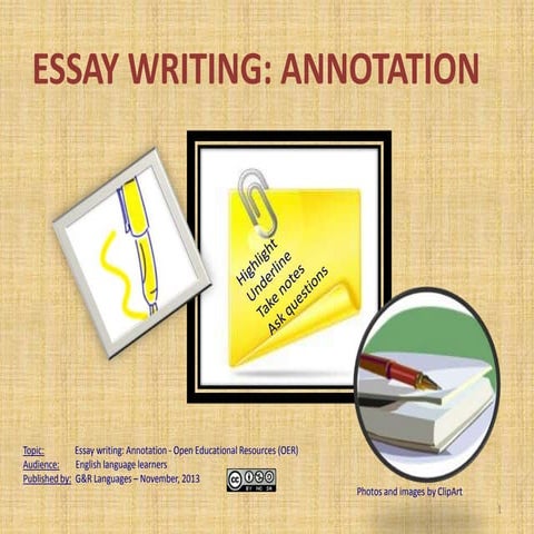 Essay writing: annotation | PPT