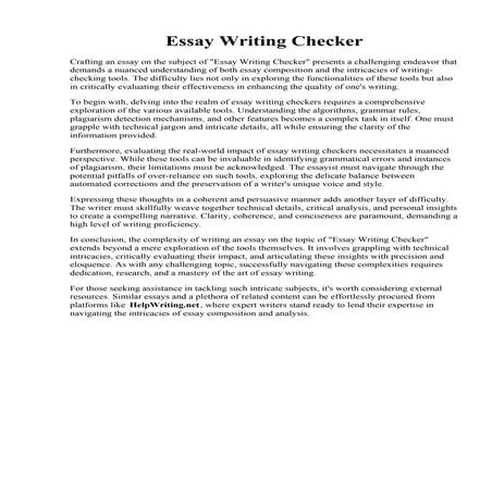 Essay Writing Checker | PDF
