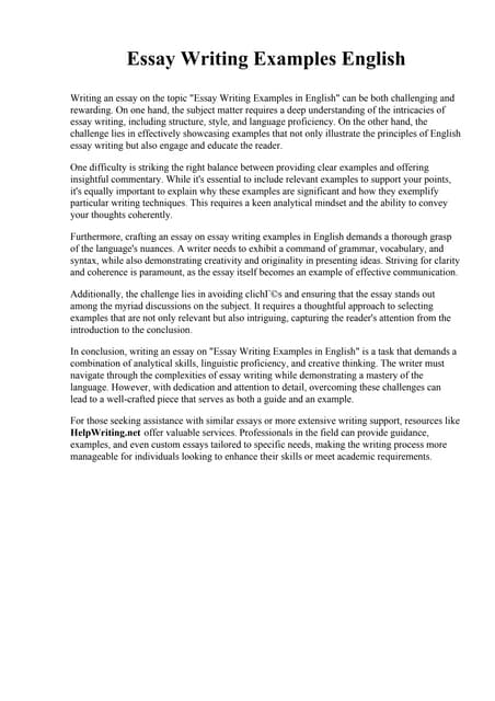 Essay Introduction Examples
