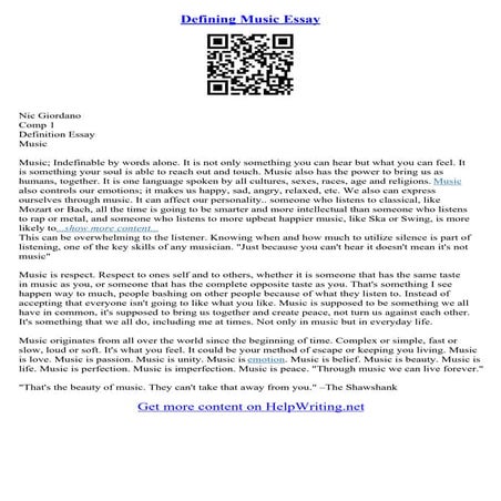 Essay Writing Music | PDF