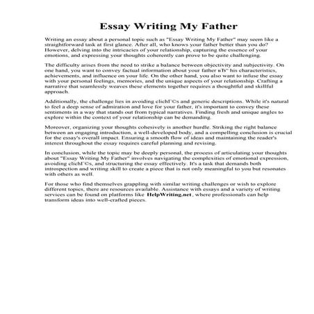 Essay Writing My Father | PDF