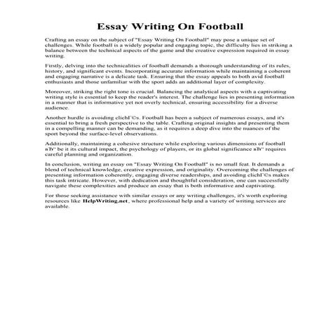 Essay Writing On Football.pdf