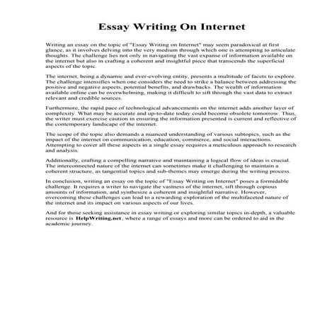 Essay On Internet Advantages And Disadvantages.pdf