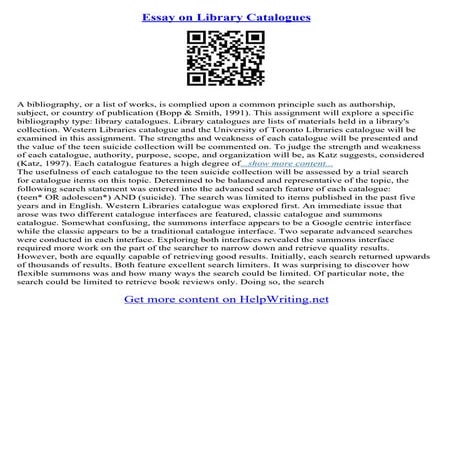 Essay Writing On Library | PDF