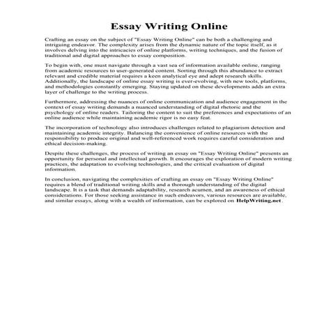 Essay Writing Online. . Step-By-Step Guide to Essay Writing - ESL Buzz | PDF