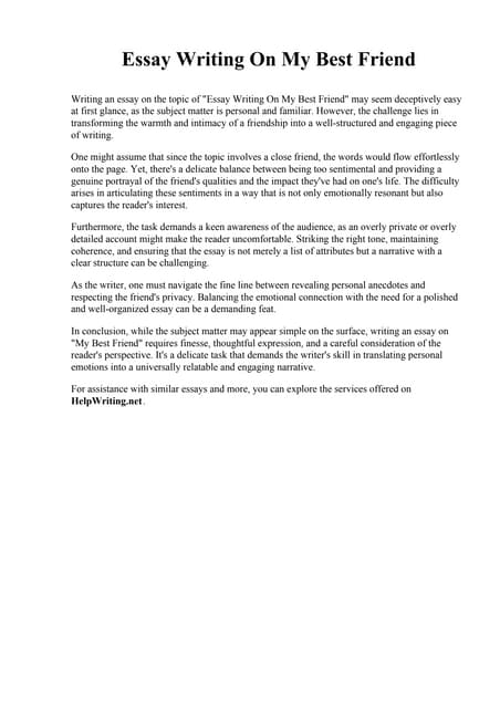 Essay My Best Friend | PDF